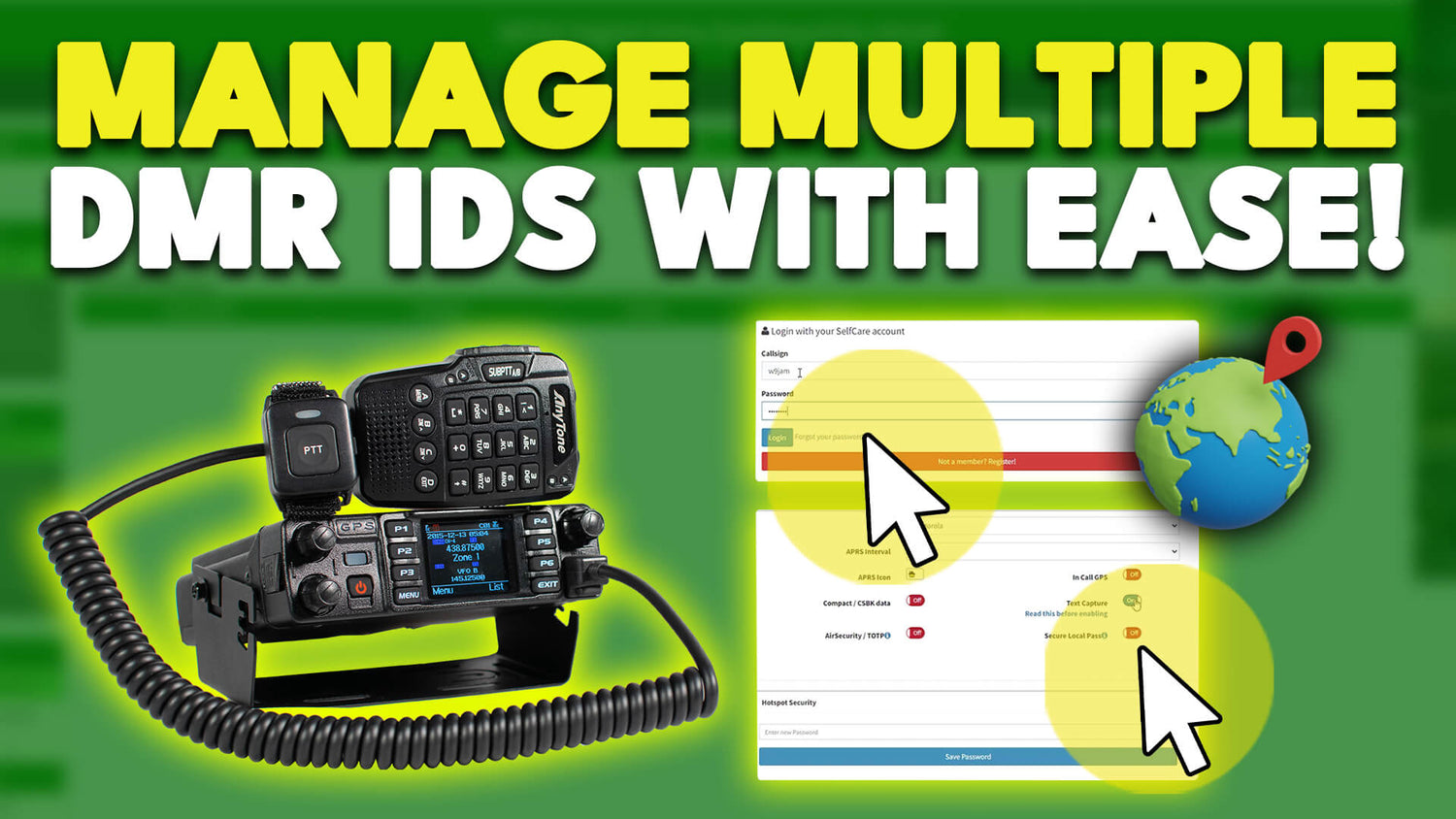How to manage multiple DMR IDs on AT-878? Simplifying the APRS setup w ...