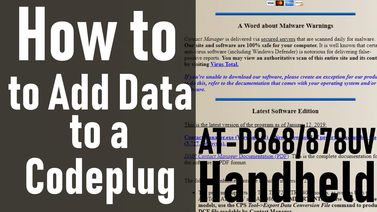 How to Add Data to a Codeplug with Contact Manager AT-D868/87 — BridgeCom Systems
