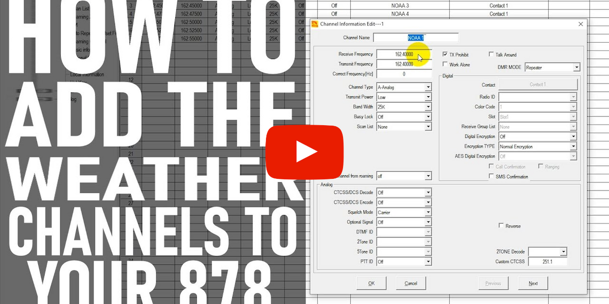 How to Add the Weather Channels to the 878 — BridgeCom Systems