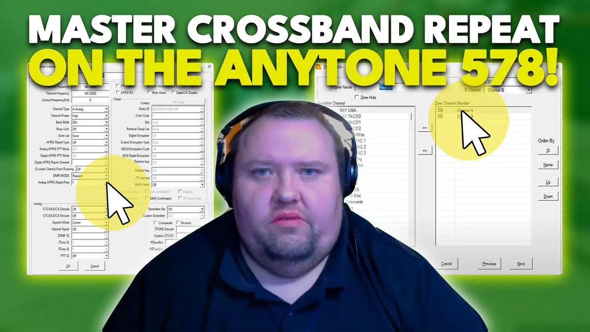 How to unlock the power of Crossband Repeat on the AnyTone 578. Step-b — BridgeCom Systems