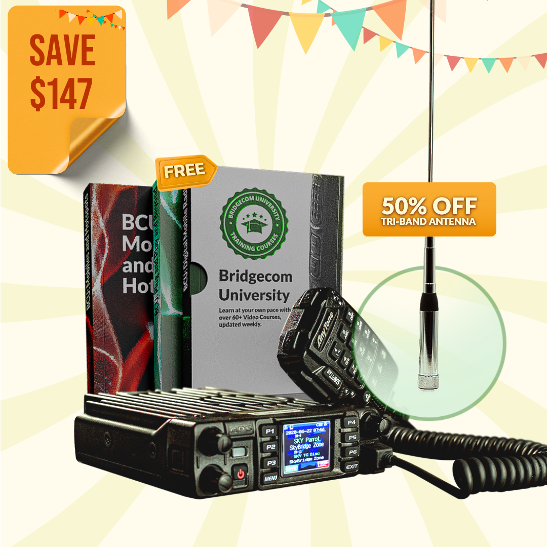 AnyTone AT-D578UVIIIPLUS Tri-Band DMR Mobile Radio | Free $97 Training Course — BridgeCom Systems