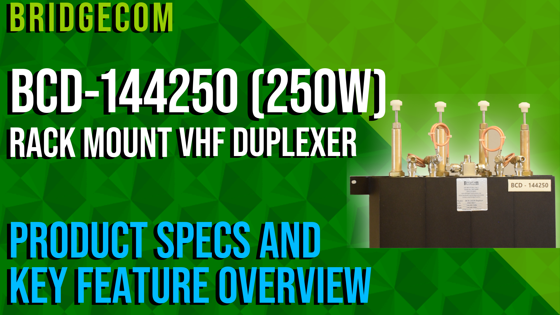 VHF Duplexers — BridgeCom Systems